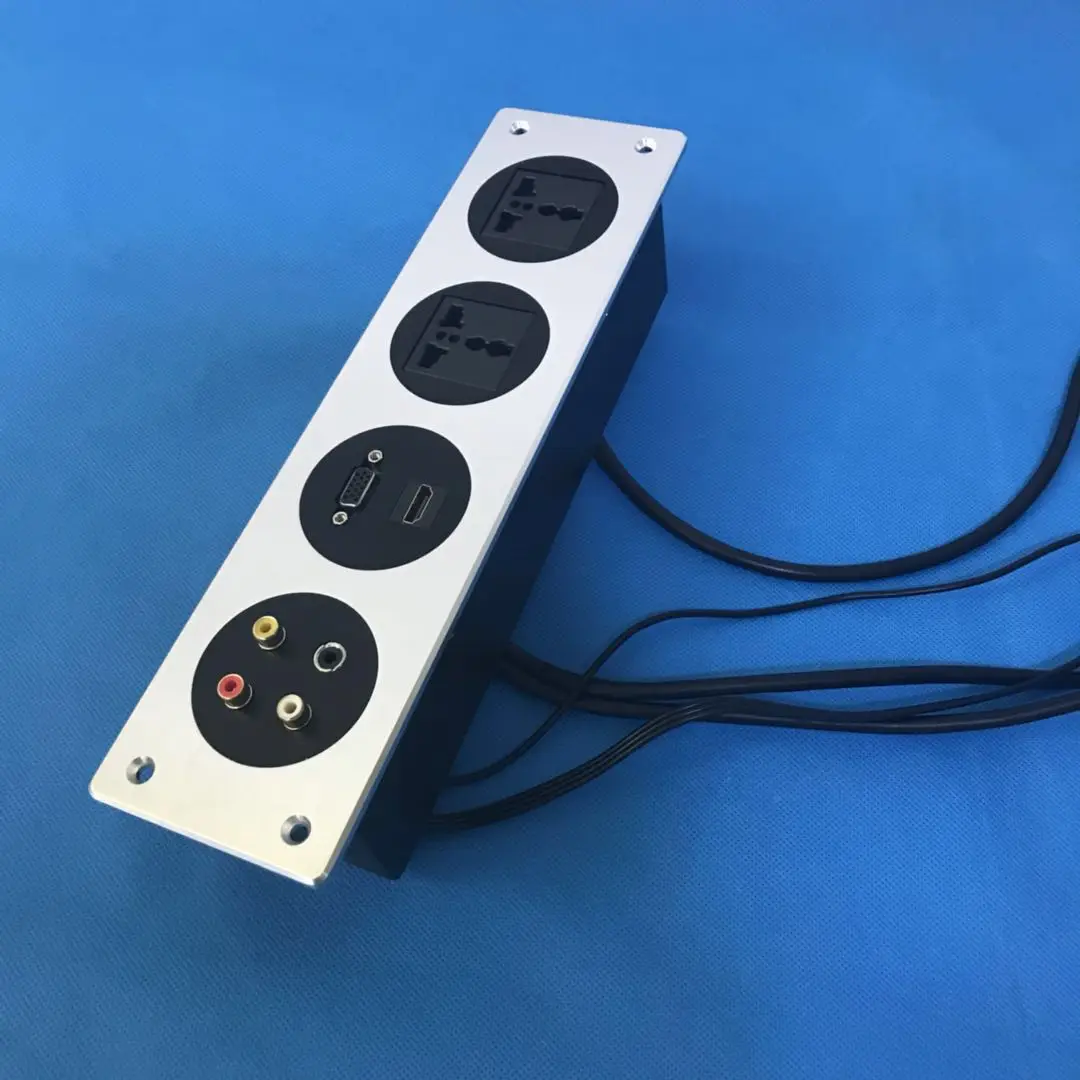 Hotel Wall Multimedia Aluminum Panel Power Socket / Conference Table ...