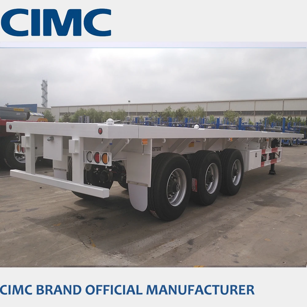 Cimc Qingdao 40ft Flatbed Trailer With Super Single Tire - Buy Cimc ...