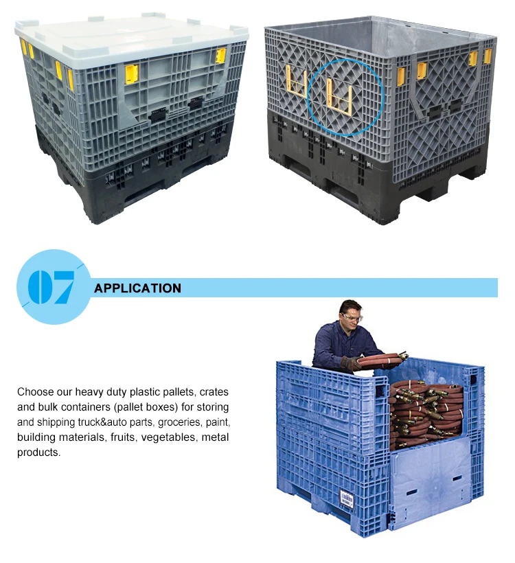 Heavy Duty Plastic Pallet Boxes - Foldable & Collapsible