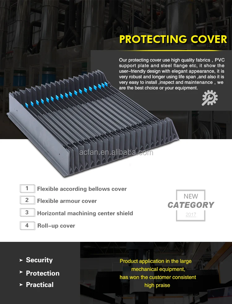 Flexible PVC Nylon Accordion Flat Bellow Covers for CNC Machine ...