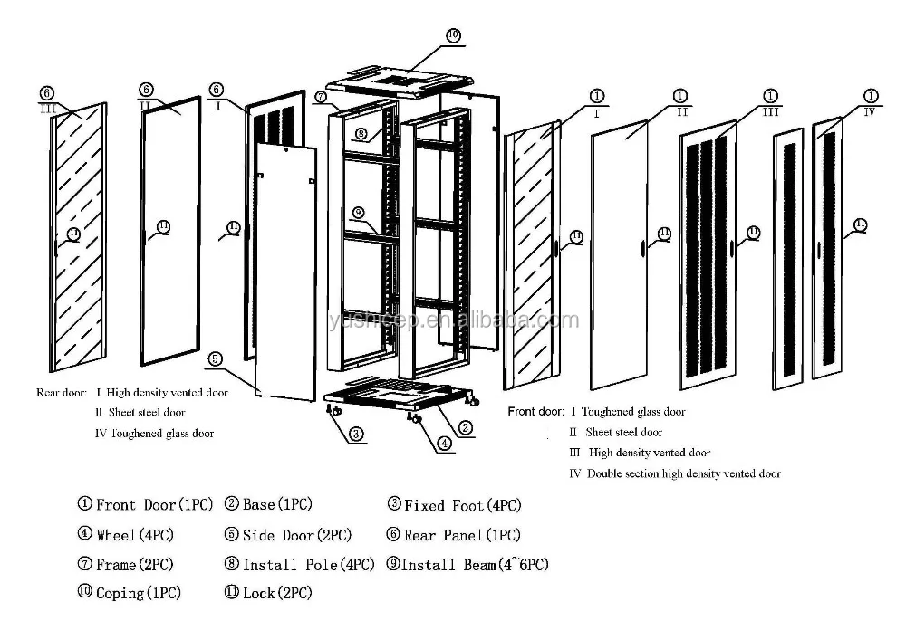 Telecom Indoor Rack Cabinet 42u With Glass Door,High Quality 19 Inch ...