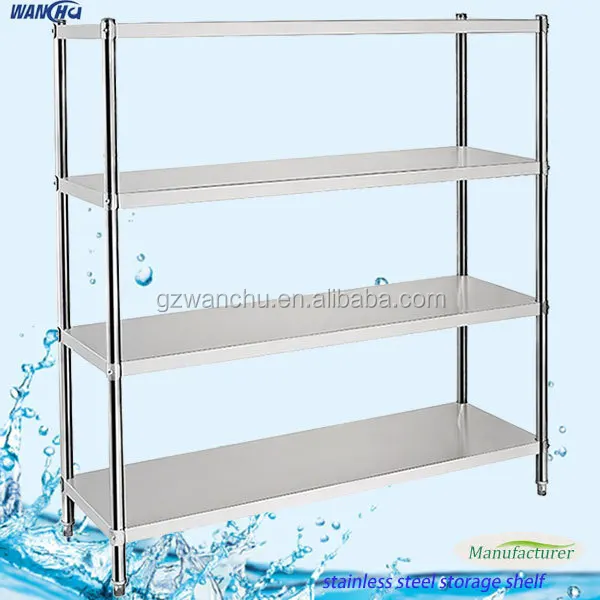 Commercial Industrial Stainless Steel 4 Tiers Storage Shelves Rack ...