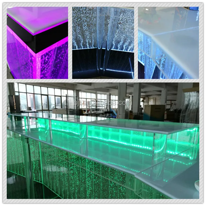 Luminous LED Bar Furniture - Water Bubble Panel Nightclub Light Bar ...