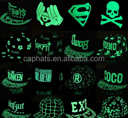 Hot Custom Design Fluorescent Snapback Cap And Hat Shining In Dark Snap ...