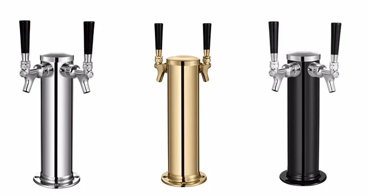 Talos 3" Beer Column Tower Double Chrome Tower Stainless Steel Draft ...