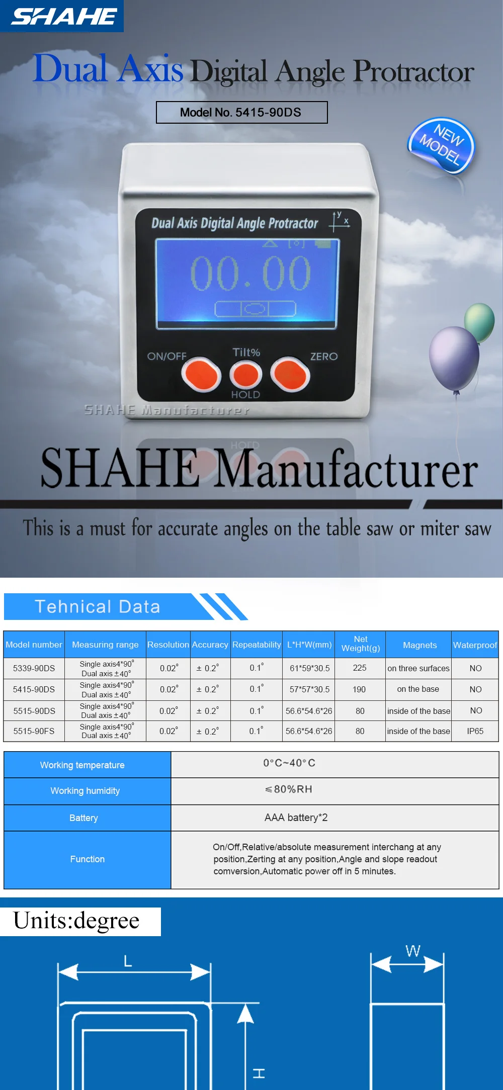 Dual Axis Mini Digital Inclinometer - Precision & Magnet