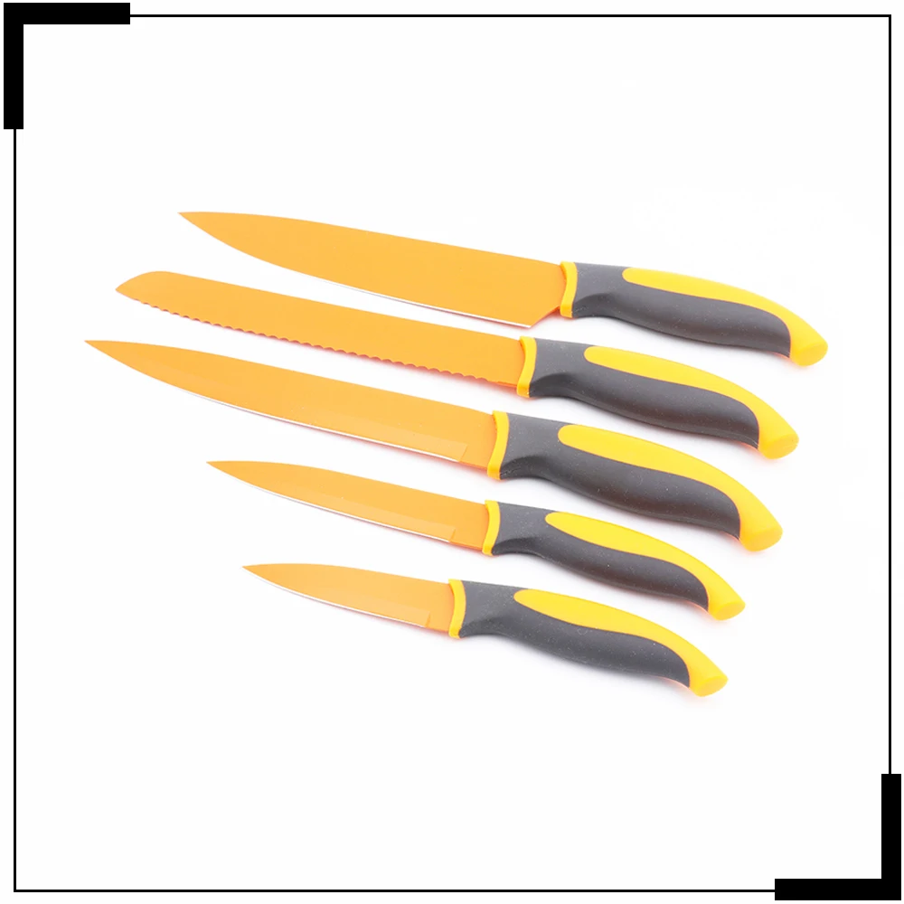 Colorful Non Stick Coating Royalty Knife,Swiss Line Kitchen Knife Set ...