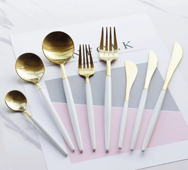Luxury Gold Plated Cutlery,Wedding Gold Flatware,Matt Gold Plated ...