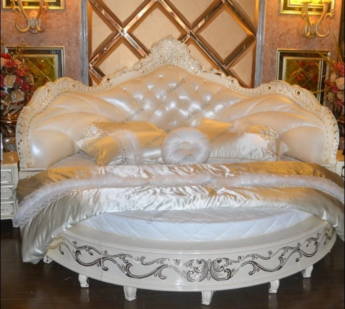 Romantic Make Love Round Bed Sets in Solid Wood - European Design for ...