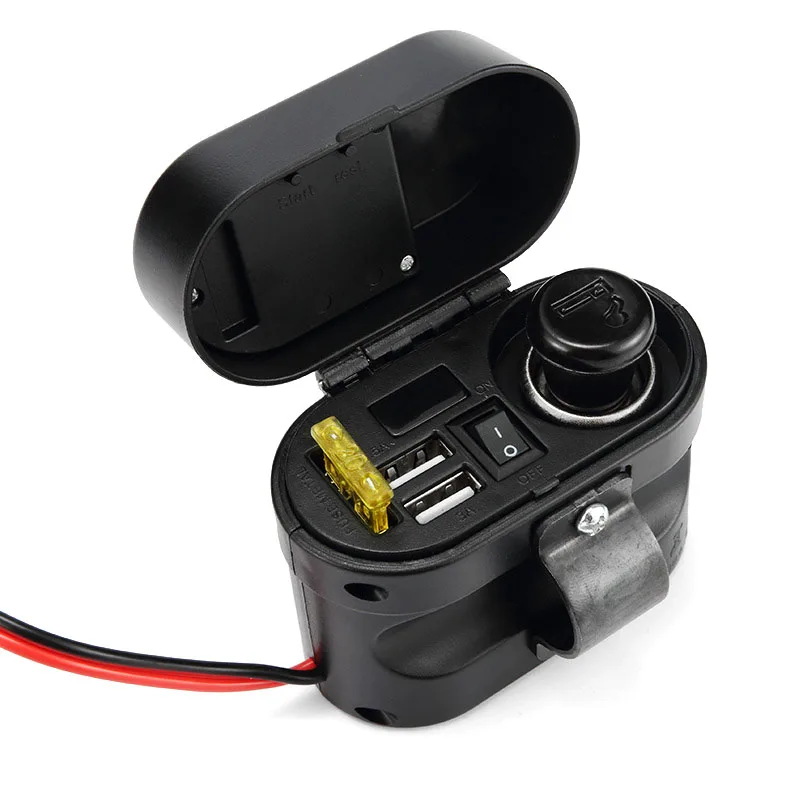 Waterproof Motorcycle Charger Kit With Voltmeter For 12v-24v E-bikes ...