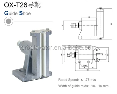 Elevator Guide Shoe For Guide Rail Ox-t22 - Buy Elevator Guide Shoe ...