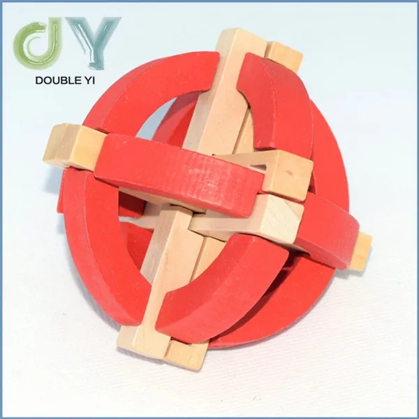 Wholesale 3d Block Sphere Wooden Puzzle Toy Kongming Lock Accept Custom ...