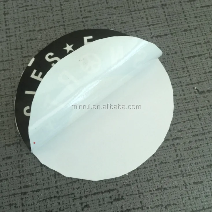 Custom Round Eggshell Stickers On White Background Destructible Label ...