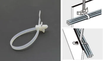 Professional Manufacturer Push Mount Zip Tie Nylon 66 Materail White Black Color Pack Of 100 Pcs ...