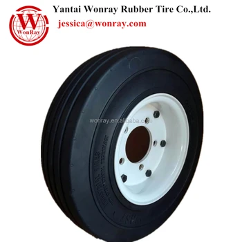 4.00x8 Rubber Solid Tire Installation 3.75-8.00 Rim Wheel Mounted ...