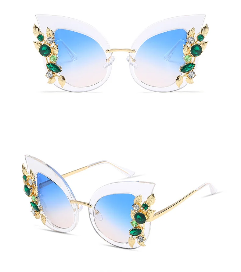 61319 Superhot Eyewear Fashion Women Sun Glasses Gem Cat Eye Sunglasses