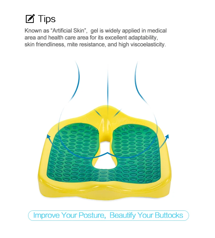 Orthopedic Prostate Memory Foam Butt Pillow Gel Cooling Seat Cushion