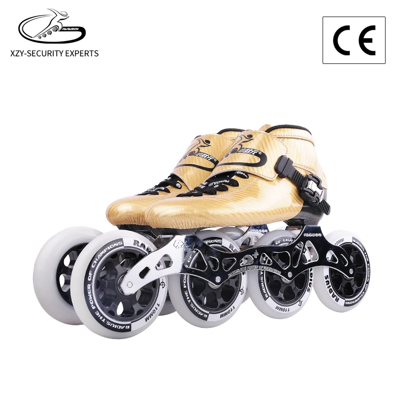 Professional 4*110mm PU Rebound Carbon Fiber Inline Speed Skates for Club