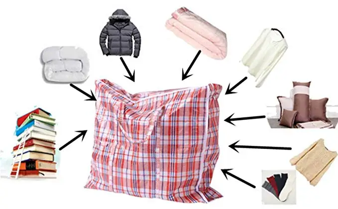 Durable Checkered Plastic Bag - Perfect for Travel & Storage