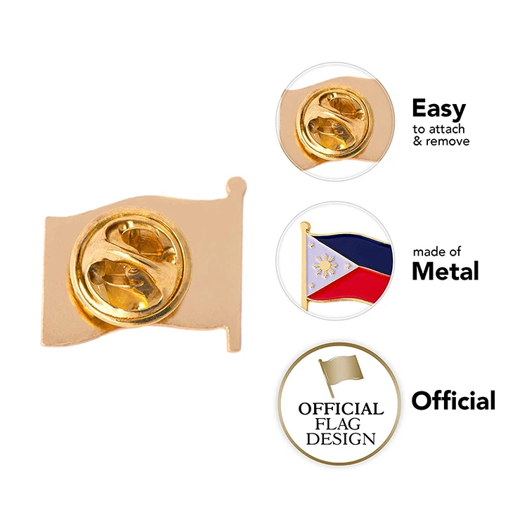 Wholesale Enamel Metal Souvenir Philippines Flag Lapel Pin For ...