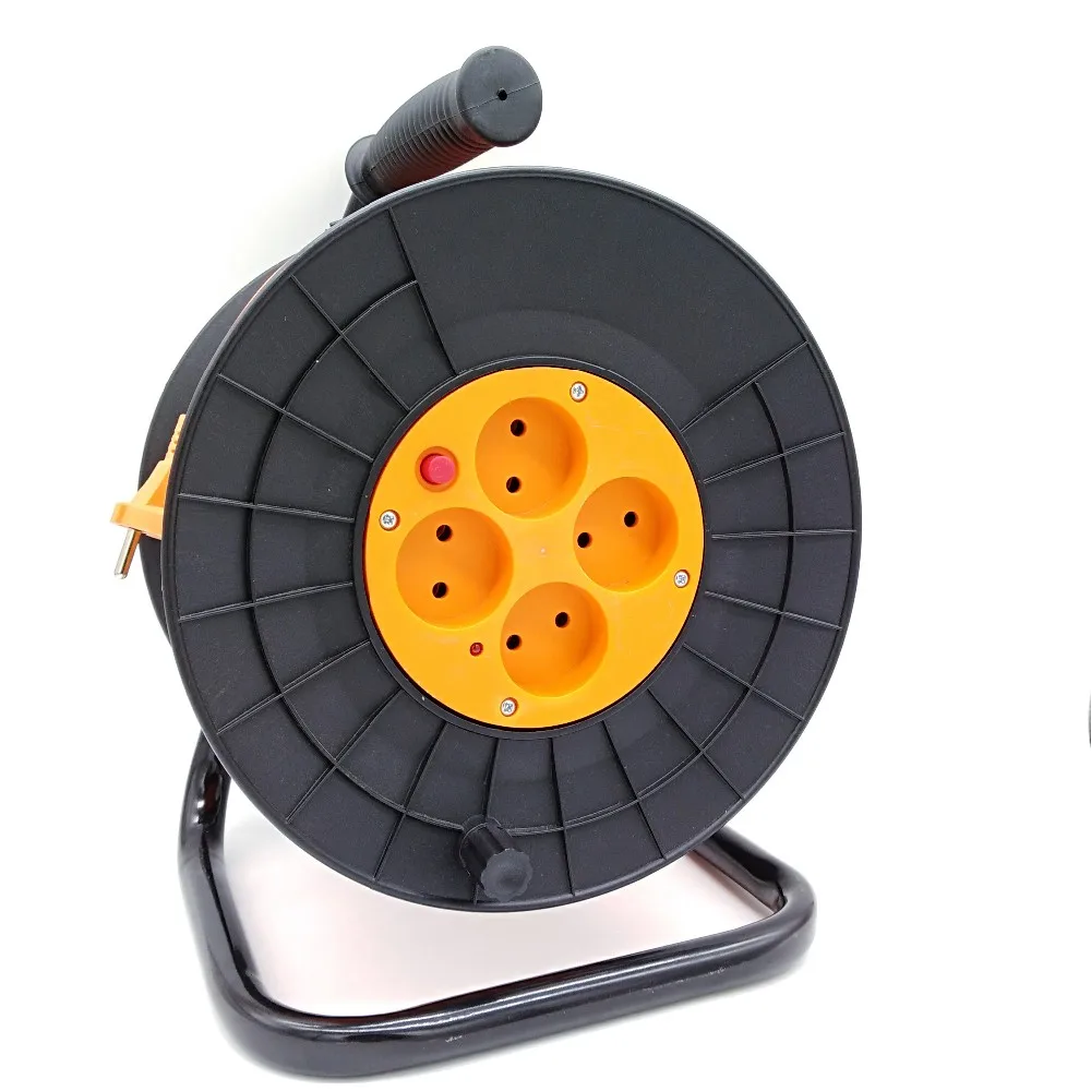 Cable Wire Electrical Reel With Switch European 2pin 25m Sizes Medium ...
