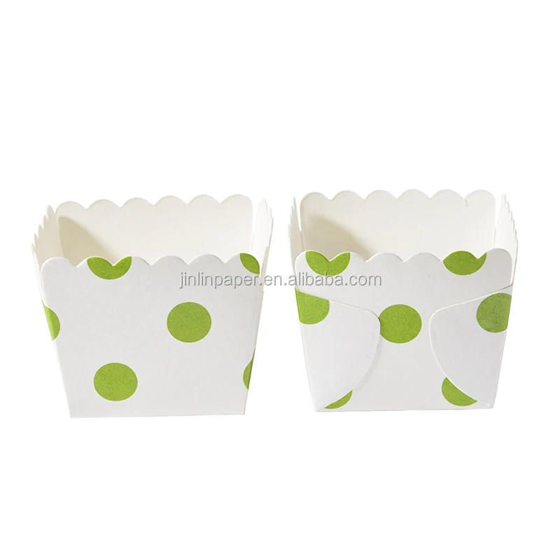 Oven Safe Baking Cups Square Shape Decorative Paper Cake Cups - Buy ...