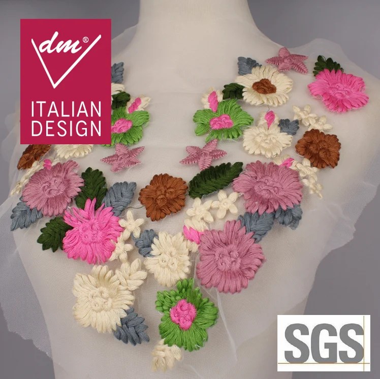 The New Style Floral Machine Embroidery Mesh Lace Collar For Wedding ...