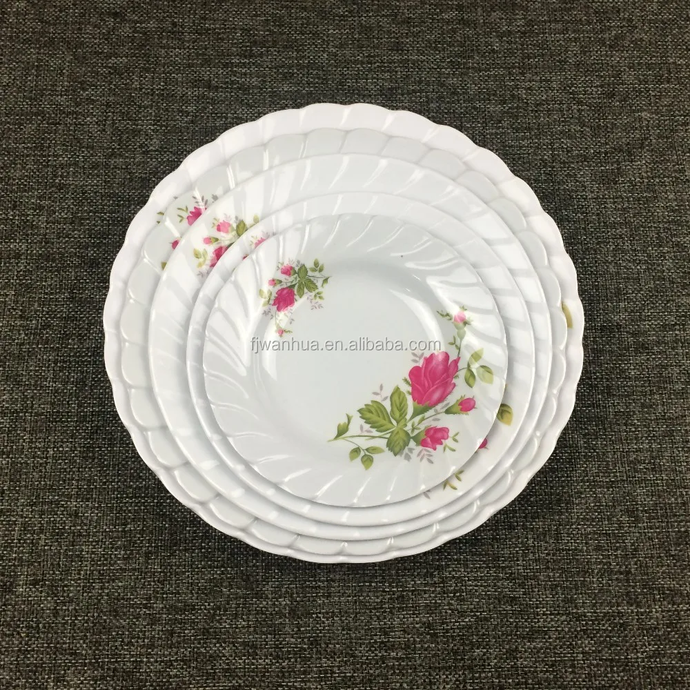 Flower Decorative Melamine Plate - Buy Flower Plastic Plate,Melamine ...