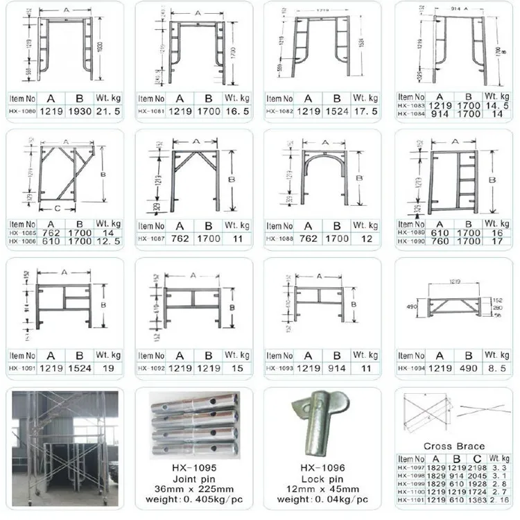 Ss Scaffolding Formwork H Frame Scaffolding System Jet Pin Galvanized ...