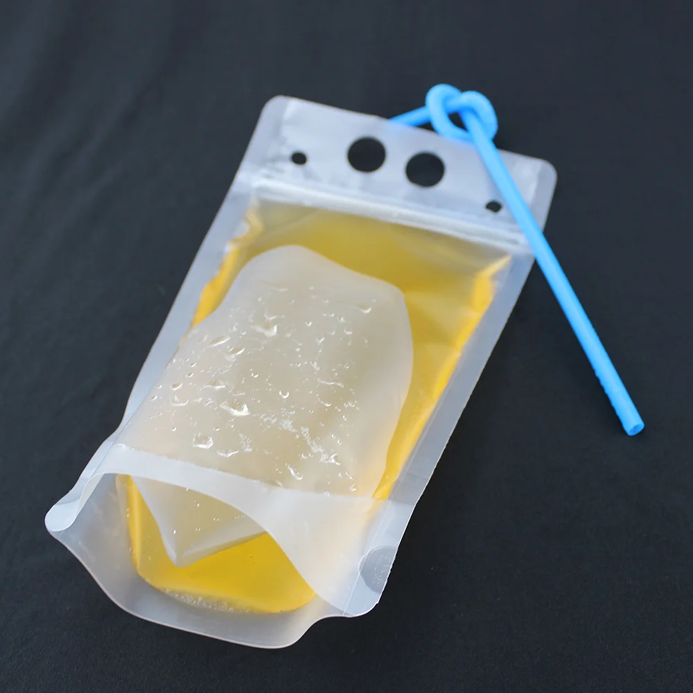 Customized Reusable Clear Ziplock Liquid Drinking Pouch