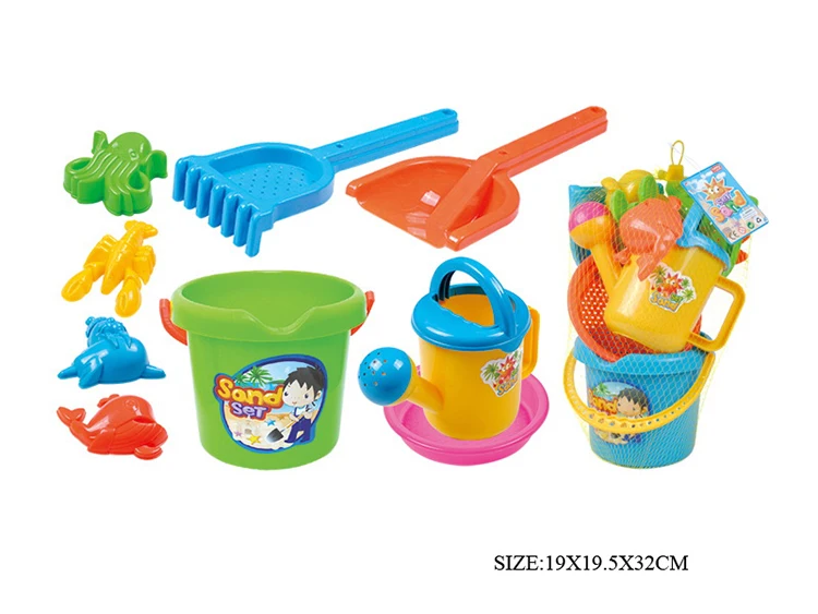 Toy Bucket 7pcs Summer Fun Gifts Plastic Beach Pails Shovels Outdoor ...