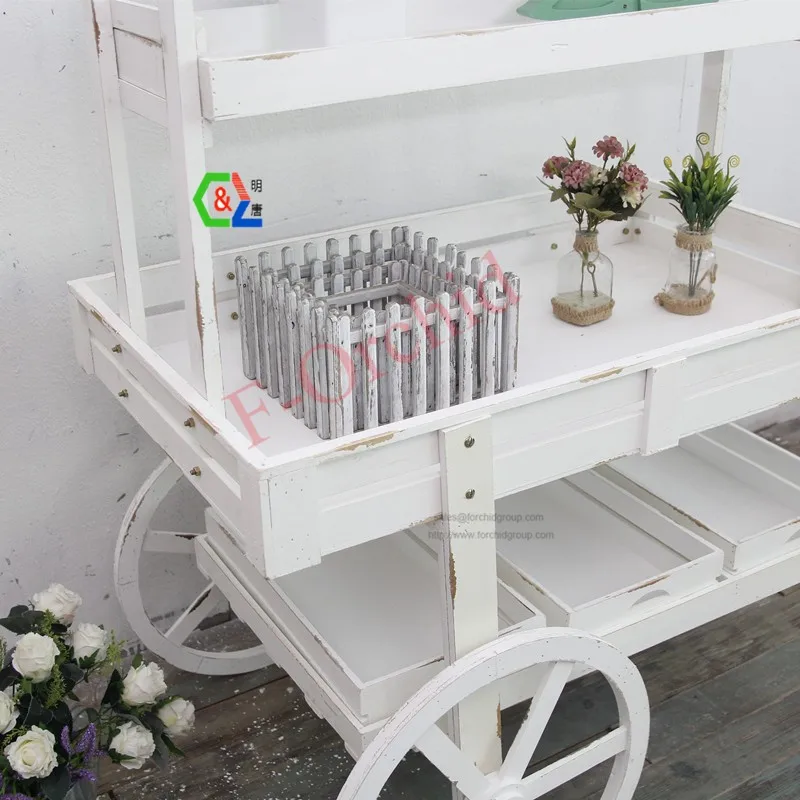 Wooden Candy Display Cart - F-Orchid Wood Food Carts for Sale