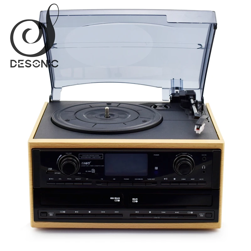 Factory Supply All-in-One Music Center: Vinyl Record Player & CD Player ...