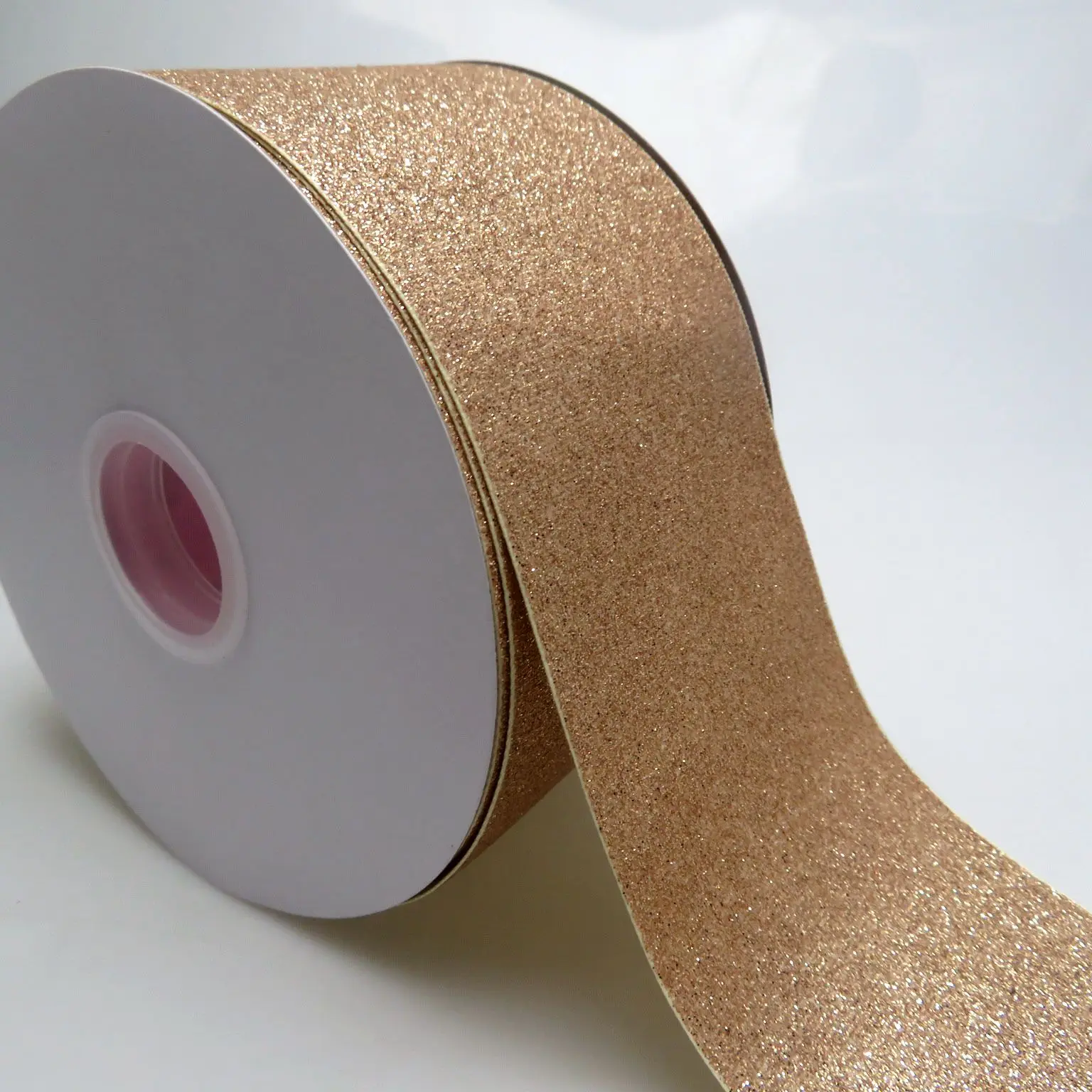 New 3 Inch (75mm) Soft And Sparkling Solid Rose Gold Glitter Grosgrain ...