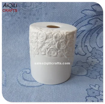 Embossed Rose Pattern Ceramic Aroma Diffuser Bottle Flower Vase - Buy ...