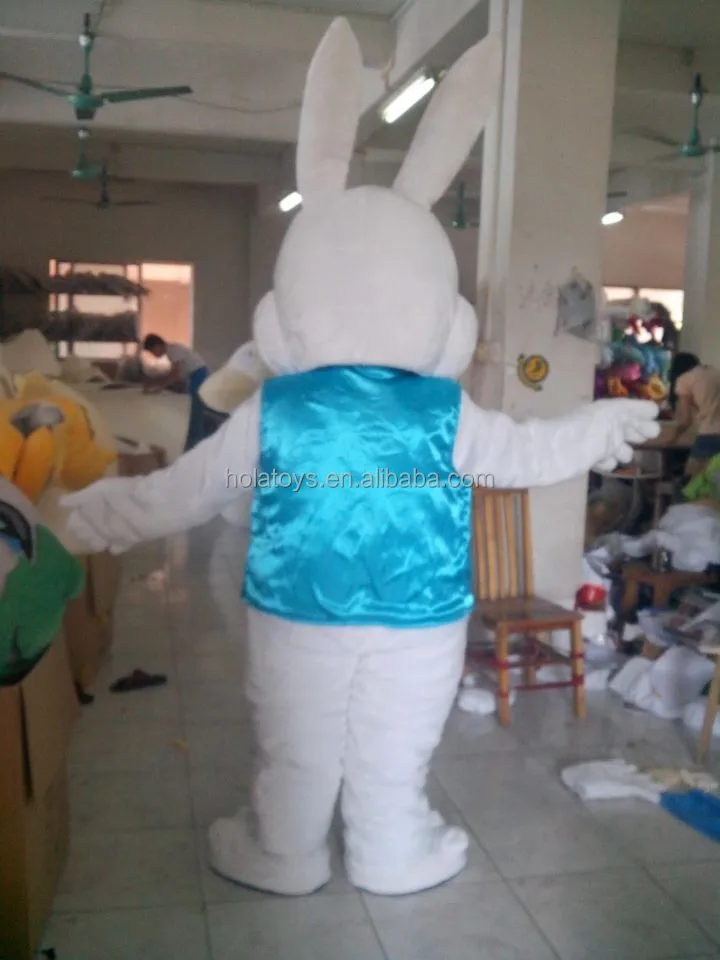 Hola Gray Easter Bunny Mascot Costume/ Nesquik Bunny Mascot Costume ...