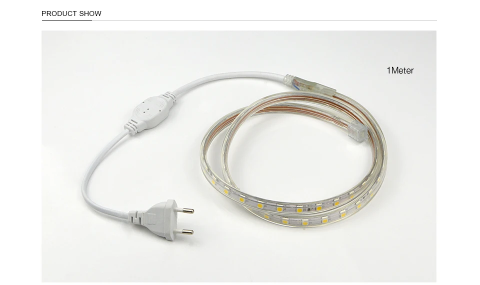 AC110 220V LED Strip with Plug - Single Color Neon Lights