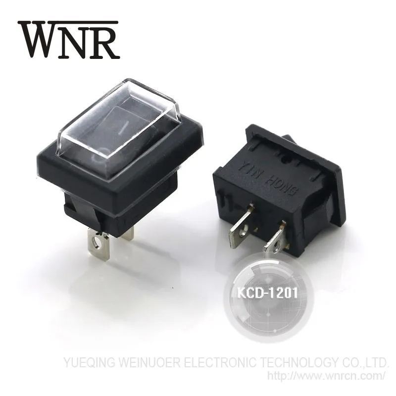 Wnre 2 Pin Kcd Push Button Switch Kcd-1201 Dc 12v Waterproof Rocker ...