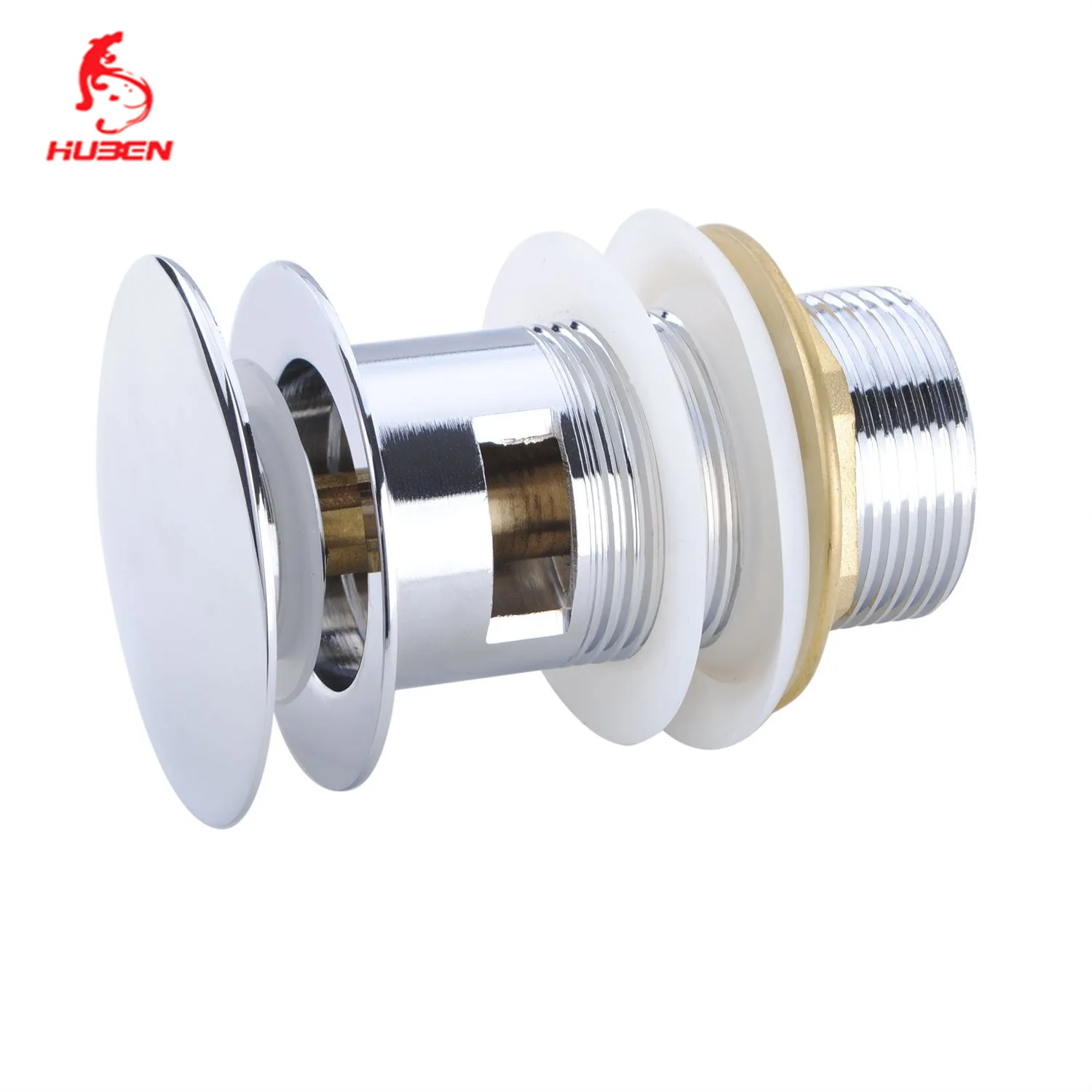 Brass Clicker Clack Sprung Plug - Modern Bathroom Sink Drain