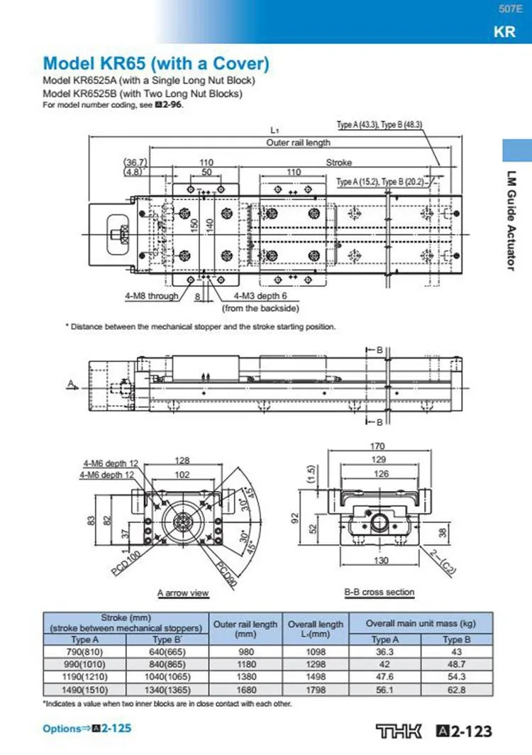 Thk Lm Guide Actuator Kr Kr65 Kr6525 Kr6525a Kr6525b Wholesaler - Buy ...