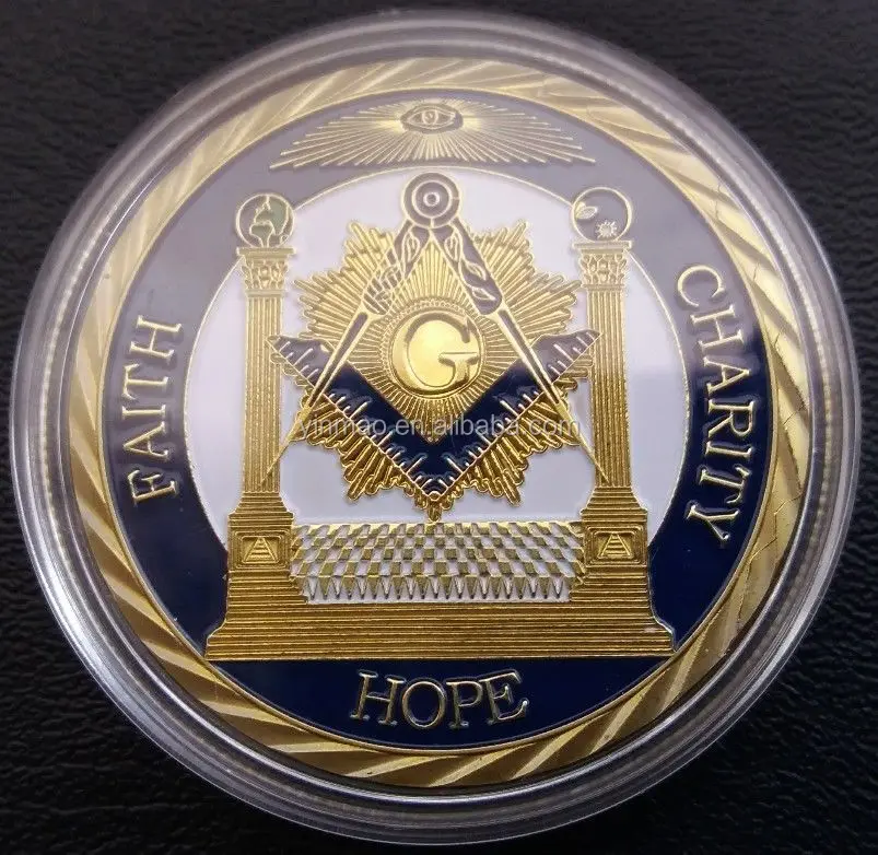 Free-Mason Coin PROUD FREEMASON FAITH CHARITY & HOPE Silver Challenge ...
