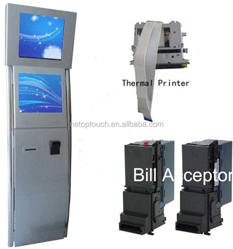 Nt-8809 Dual Screen Standing Barcode Scanner Kiosk Service Equipment ...