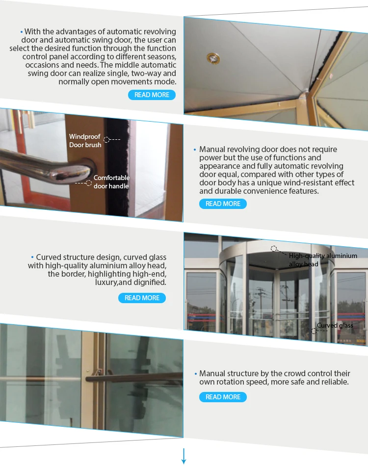 Modern Style Mall Main Entrance Doors - Aluminum Revolving