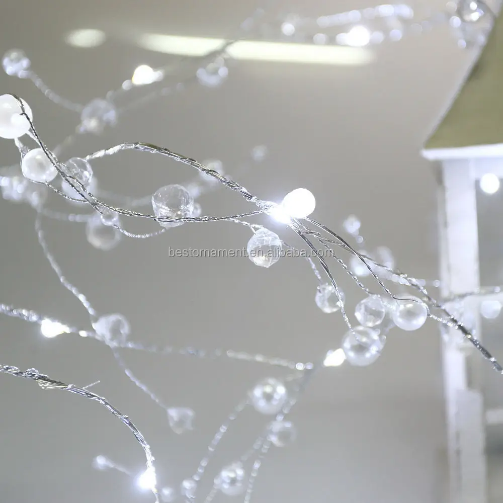 Wedding Wired Crystal & Pearl Garland - 2m Vintage Decor