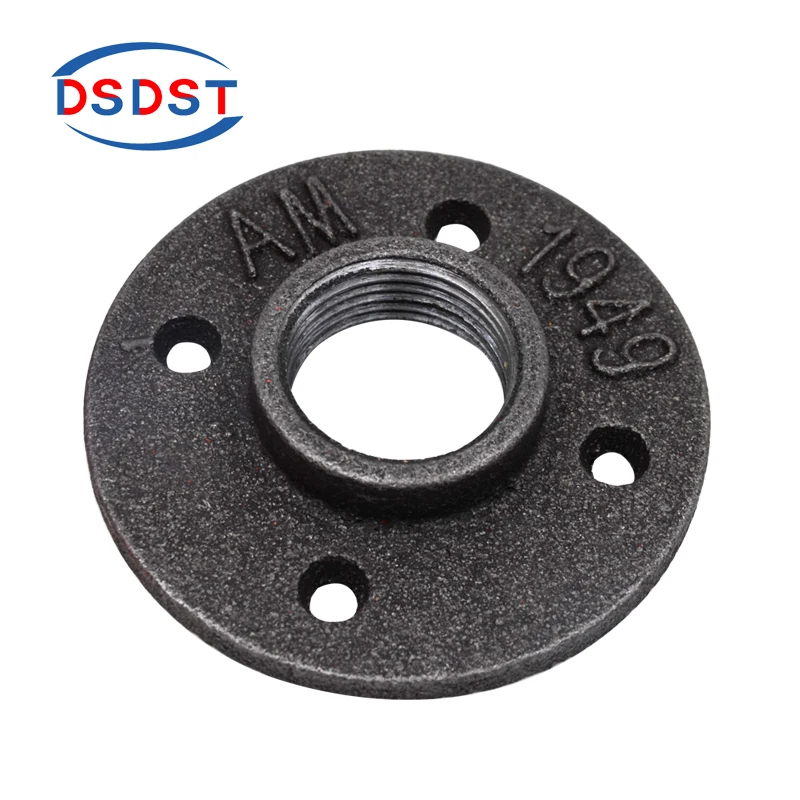 1/2 Inch Dn15 Threaded Bsp Iron Cast Malleable Floor Flanges With 4 ...