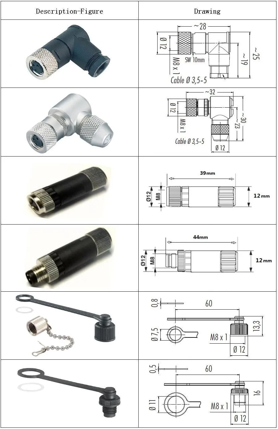 M8 Male Cable Solder Assembly-4pin Connector Male And Female Speed M8 ...