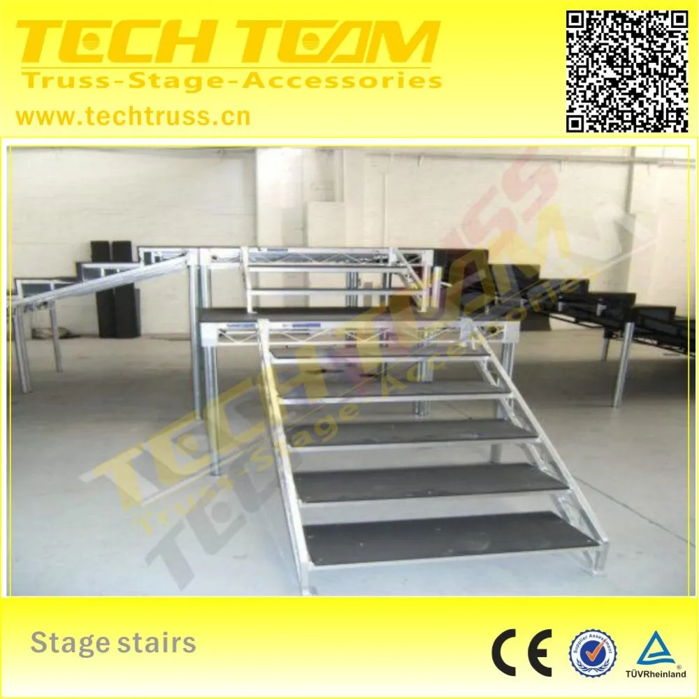 TECH TEAM Portable Stage Platform Stairs - Adjustable & Stylish