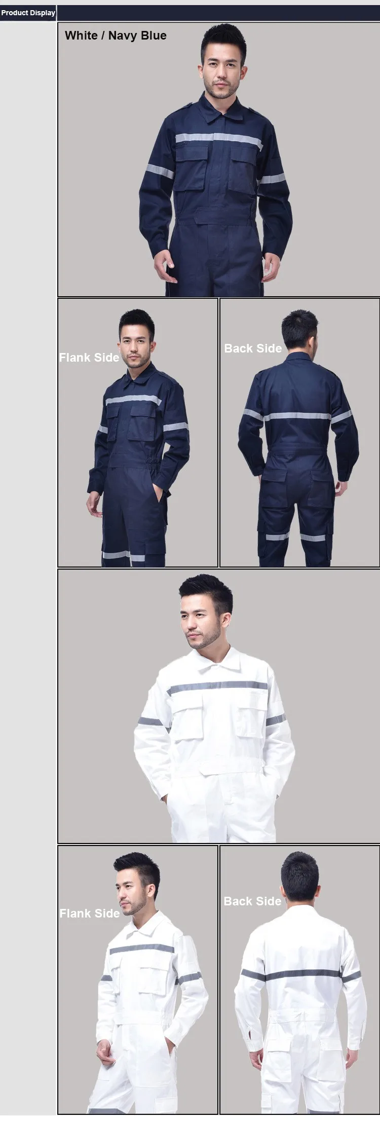 Men's Mechanic Overalls with Reflective Stripes - Durable Workwear