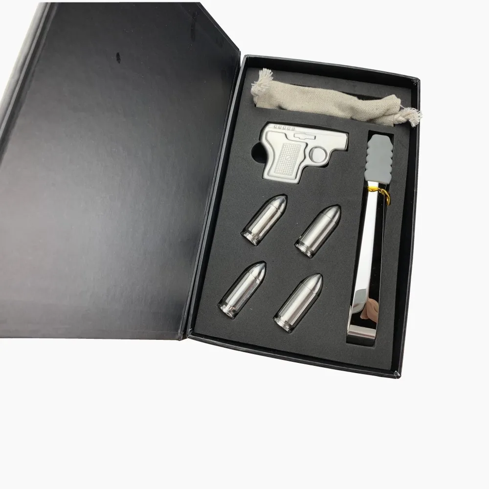 2019 New Stainless Steel Pistol Gun Shape And Bullet Ice Cube Wine ...