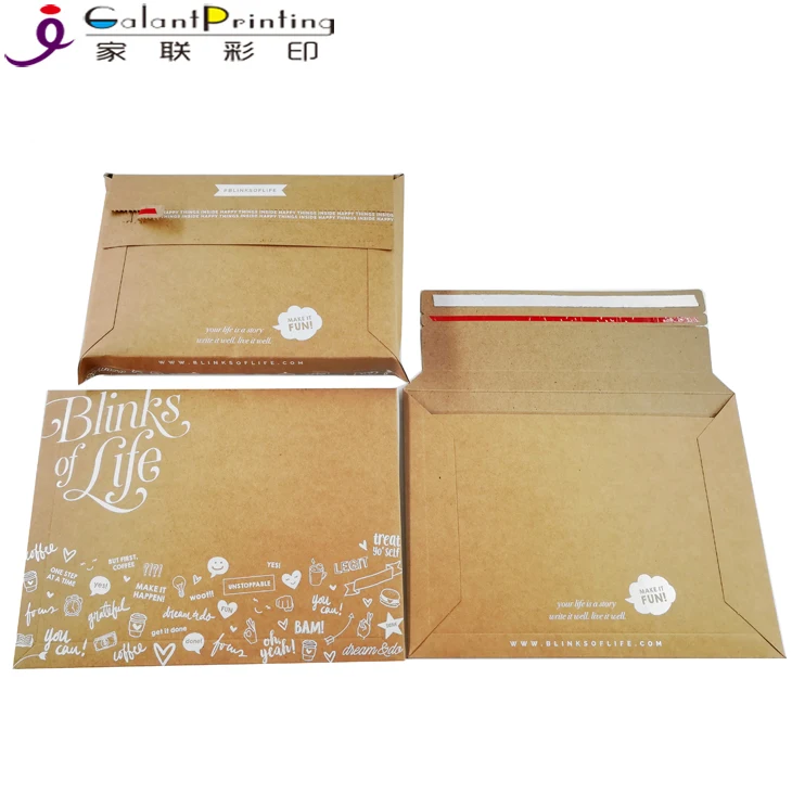 Customized Printed Mailing Envelope Recyclable Stay-flat Cardboard ...